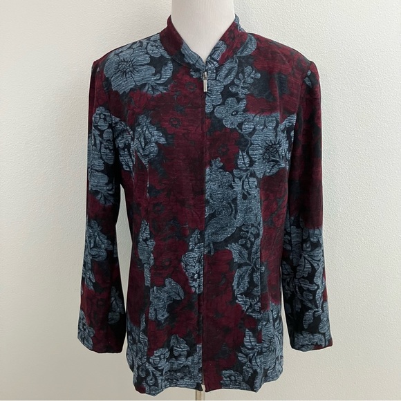 Notations | Jackets & Coats | Notations Floral Zipper Jacket | Poshmark